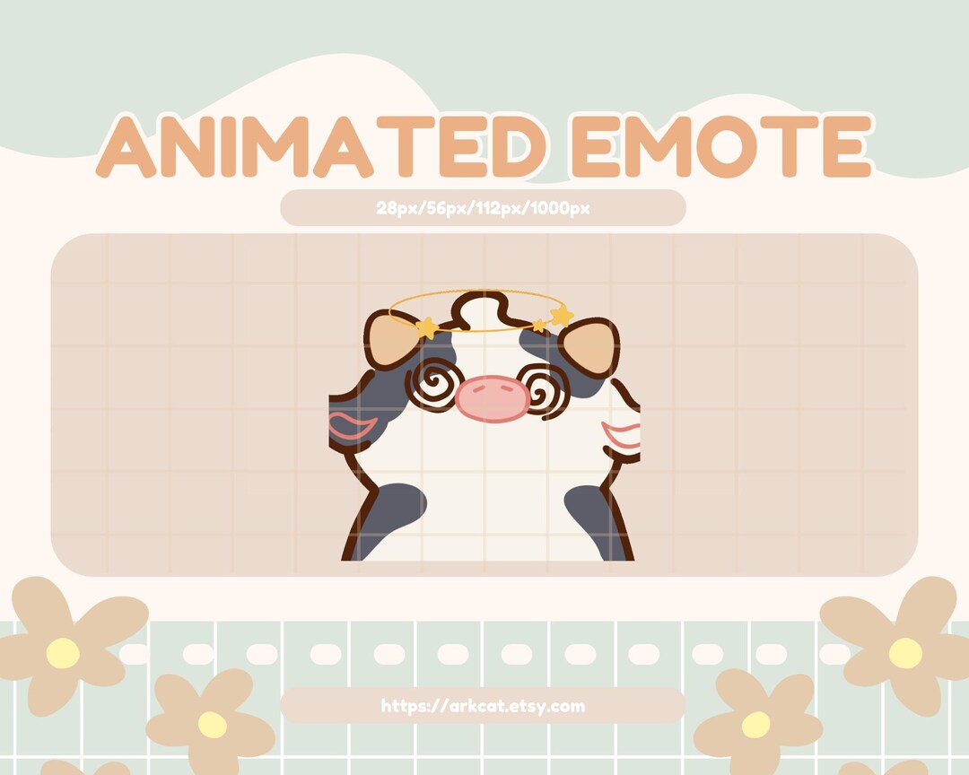 Dizzy Cow Animated Emote – Twitch Discord Stream (GIF Digital Download ...