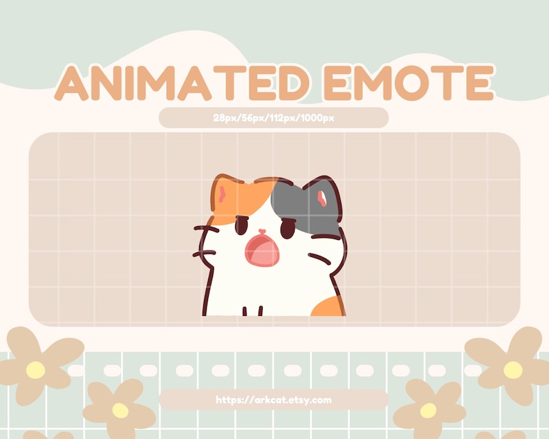 Shocked Calico Cat Emote – Animated Surprised Cat Reaction for Twitch ...