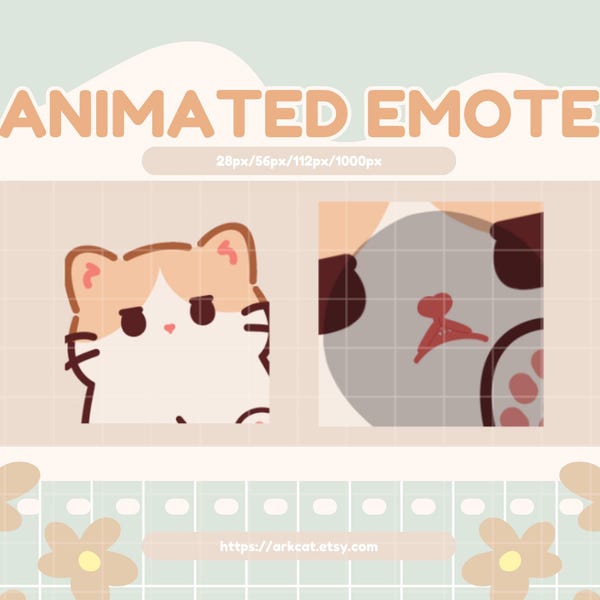Animated Emote Cute Cat Orange Cat Eating Ice Cream Emote for Twitch ...