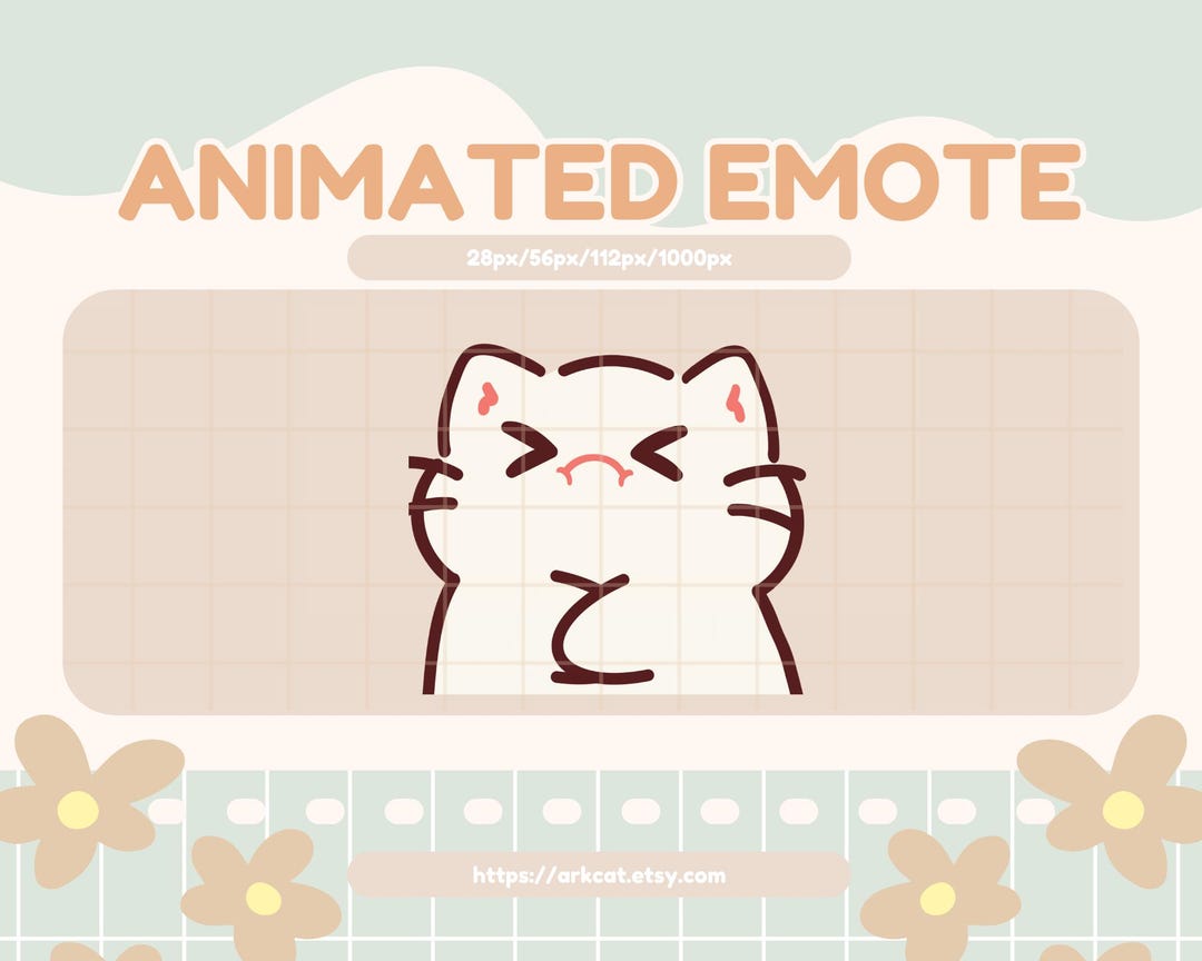 Animated Hmp Emote: White Cat Twitch/discord Stream (GIF Digital ...