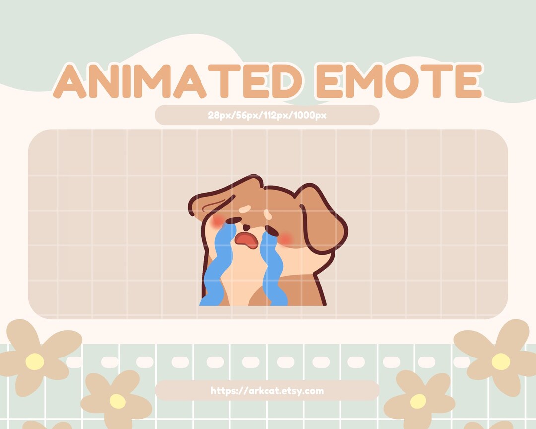 Crying Brown Puppy Animated Emote: Twitch, Discord, Youtube (digital ...