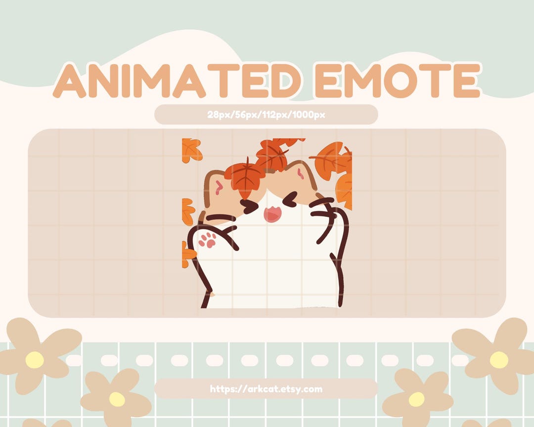 Fall Cat Animated Emote: Autumn Leaves Twitch, Discord (GIF Digital ...