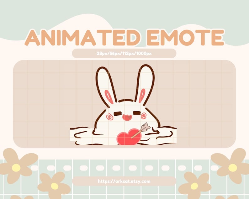 Melting Animated Emote – White Bunny Twitch Discord Stream (GIF Digital ...