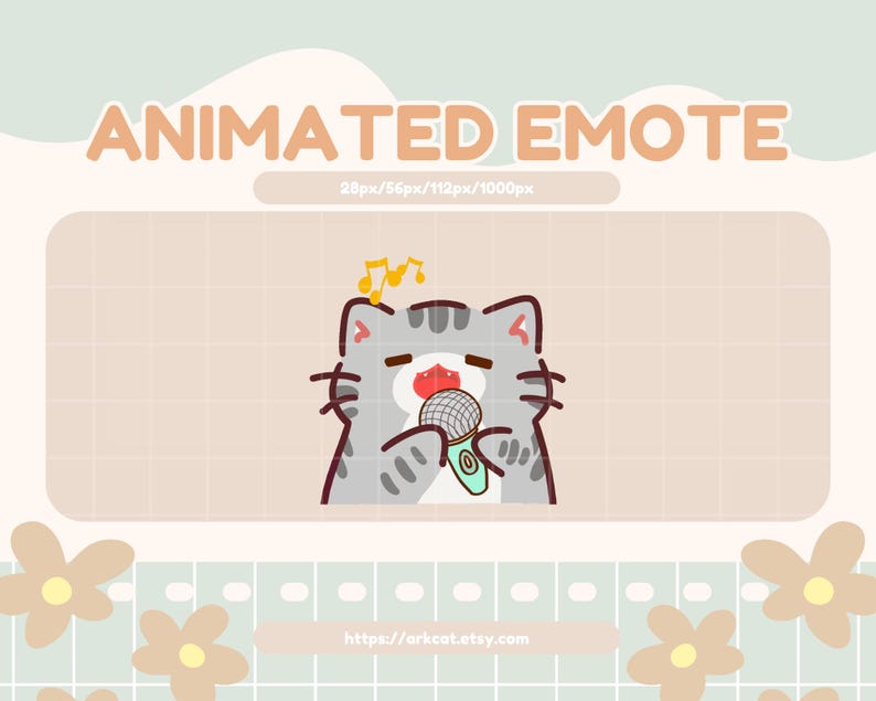 Animated Singing Cat Emote – Gray Cat Singing With Joy for Twitch ...