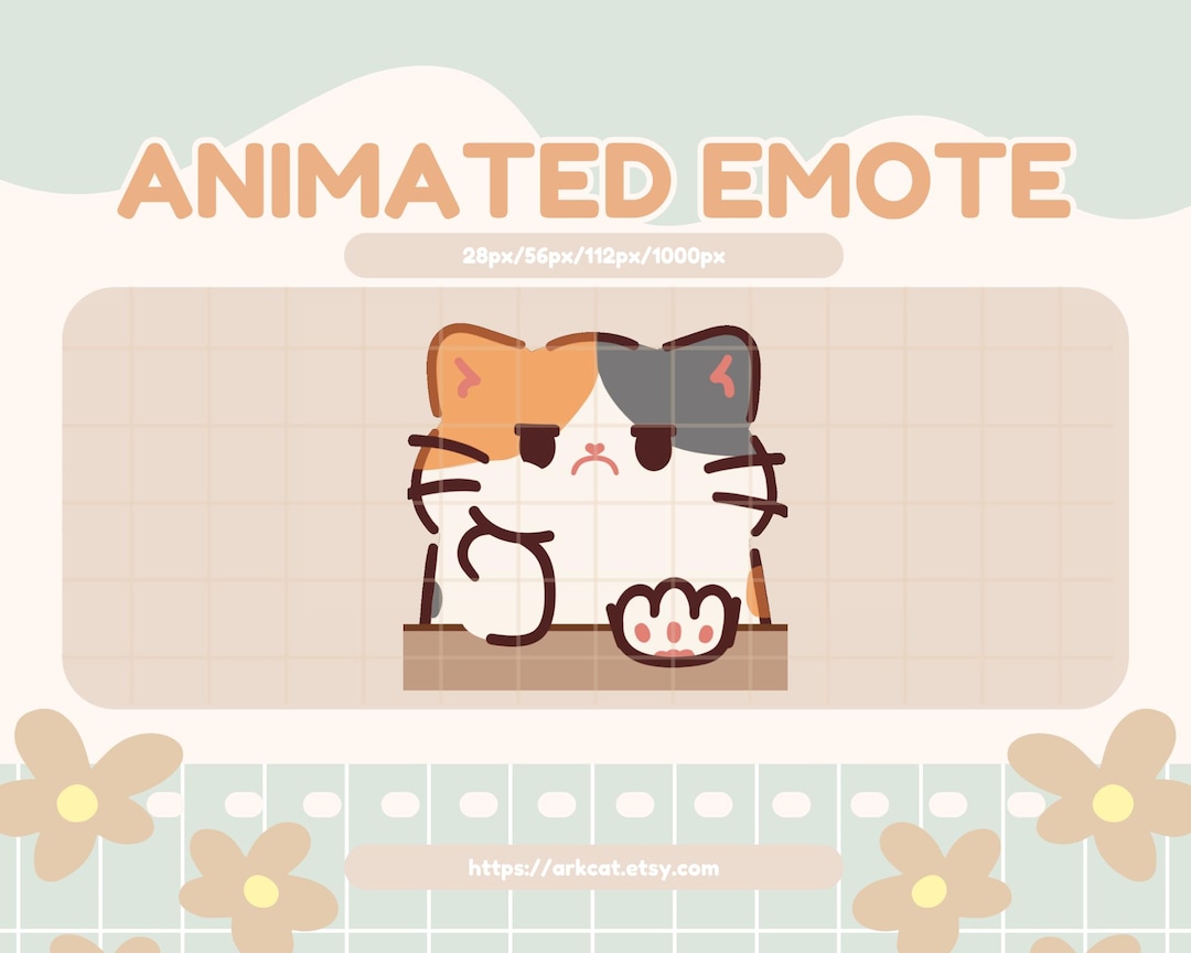 Waiting Animated Cat Emote – Impatient Calico Tapping Paw Twitch ...