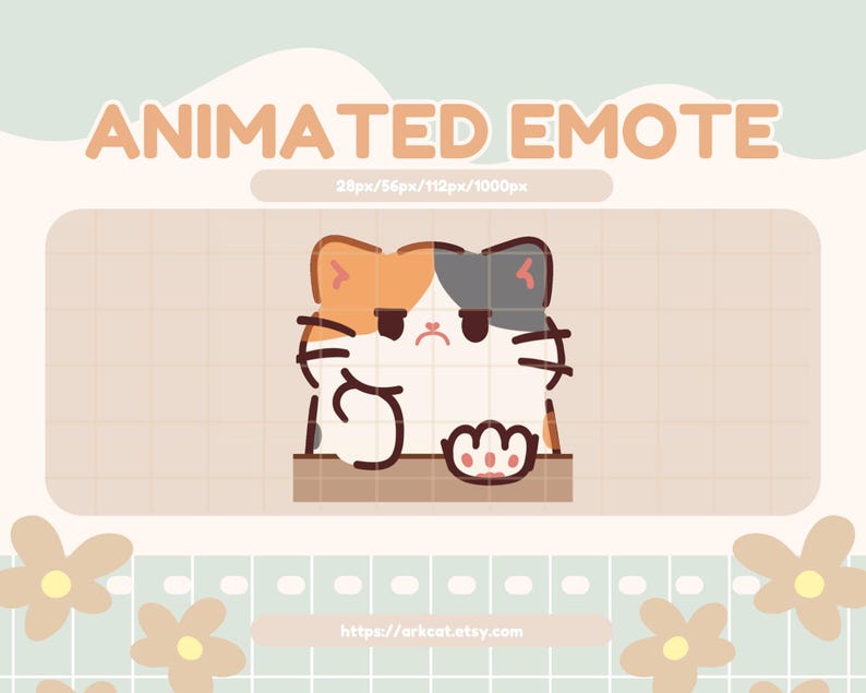 Waiting Animated Cat Emote – Impatient Calico Tapping Paw Twitch ...
