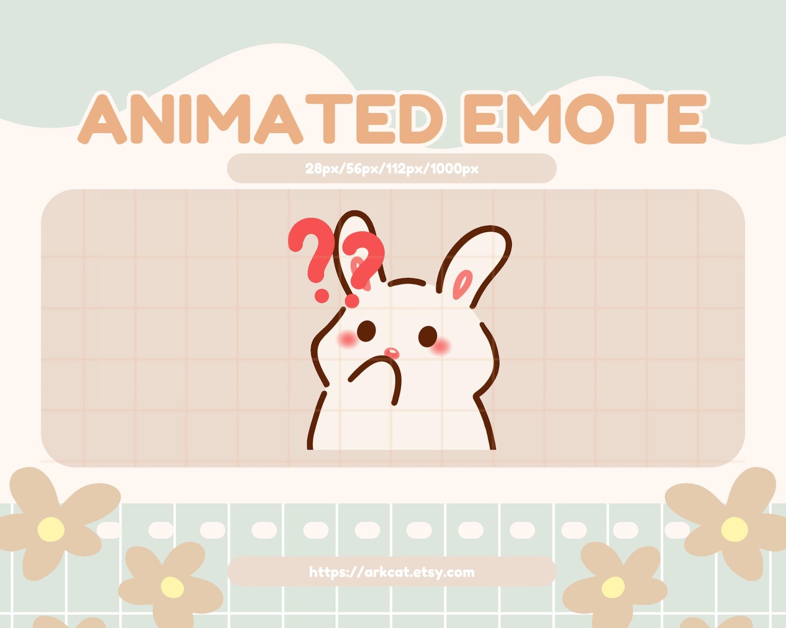 Confused Bunny Emote Cute White Bunny With Question Mark for Twitch ...