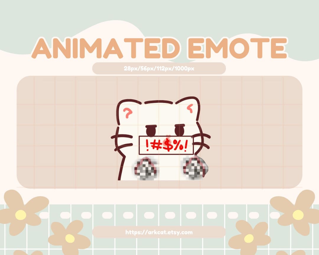 Censored Middle Finger Cat Emote – White Cat Cursing With Censorship ...