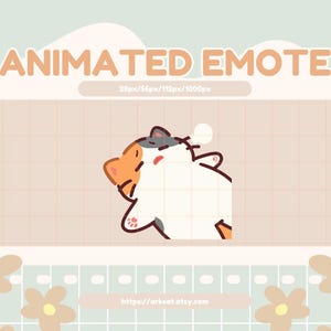 Exhausted Calico Cat Emote Lying on Floor Sighing for Twitch, Discord ...