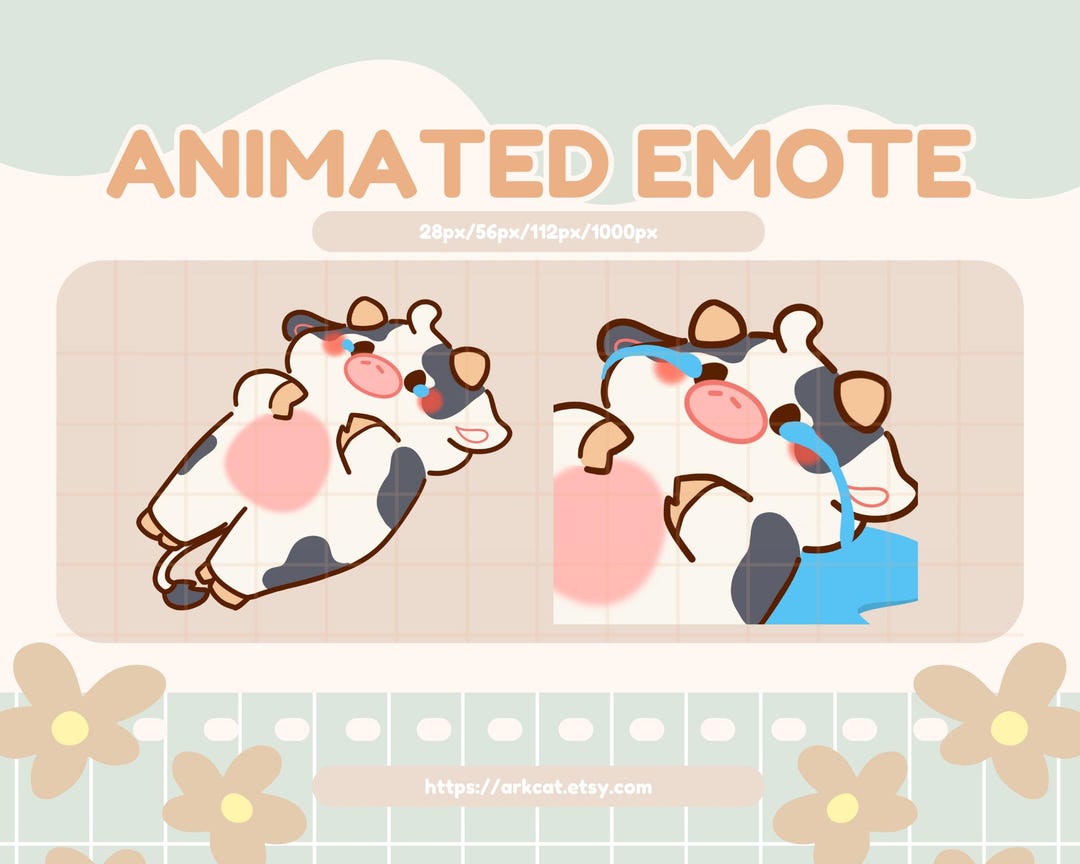 Crying Cow Animated Emote: Sad Twitch, Discord, Youtube Emote - Etsy