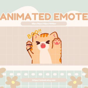 Boo Animated Cat Emote: Orange Twitch, Discord Stream (GIF Digital ...