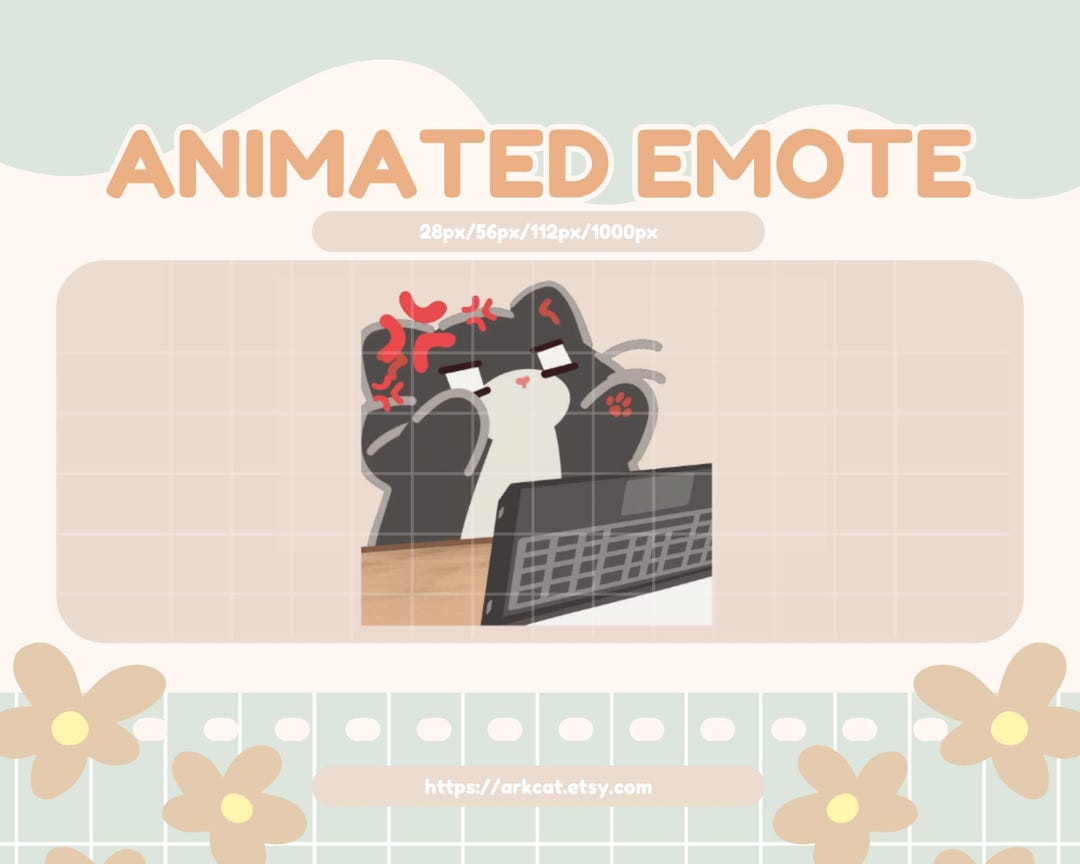 Animated Tuxedo Cat Emote – Flipping Laptop Rage GIF (twitch Discord ...
