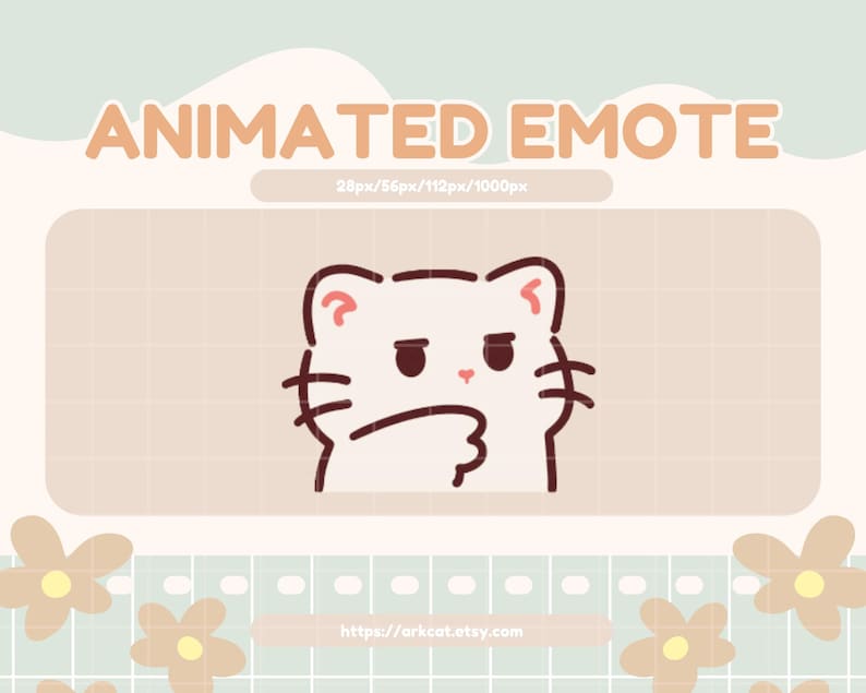 Animated White Cat Emote: Disappearing Meme for Twitch/discord/youtube ...