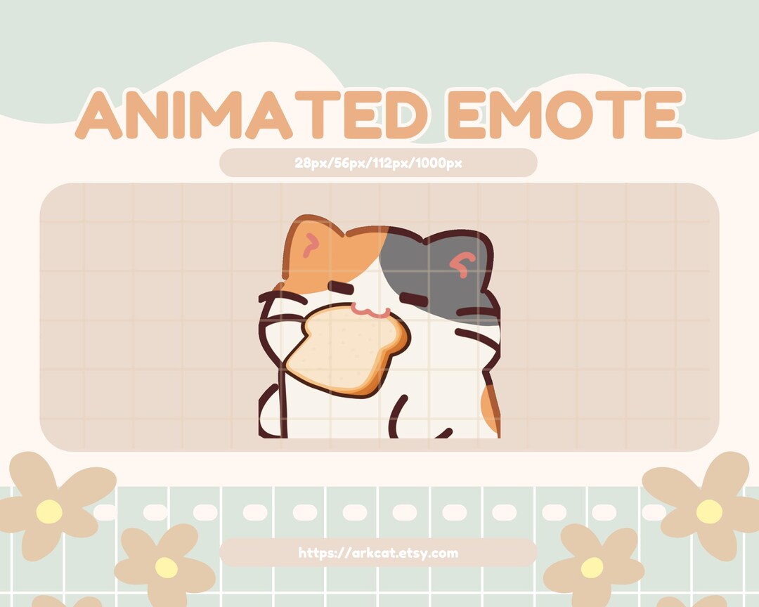 Bread Animated Emote – Playful Calico Cat With Bread Twitch Discord ...