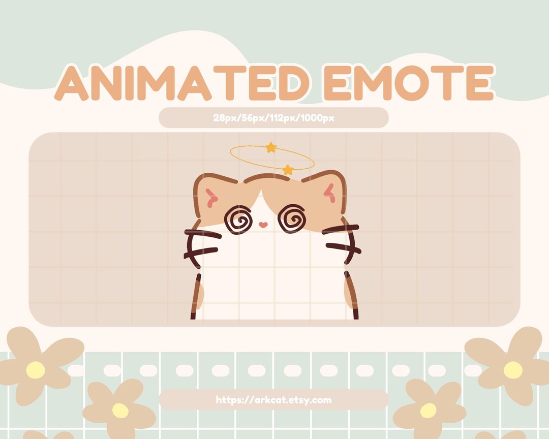 Dizzy Cat Animated Emote – Orange & White Twitch Stream (GIF Digital ...