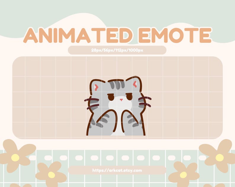 Clapping Emote – Slightly Amazed Gray Cat Animated Emote for Twitch ...