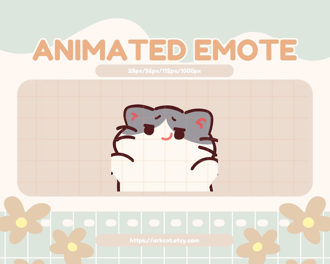 Animated Cat Shrug Emote GIF: Smirking Gray & White Twitch/discord - Etsy