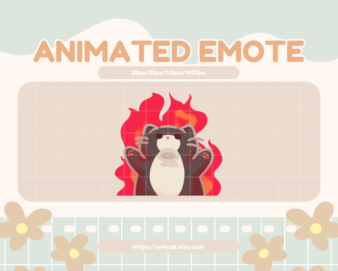 Hellmo Fire Emote – Cute Tuxedo Cat Meme Emote With Fire Background for ...