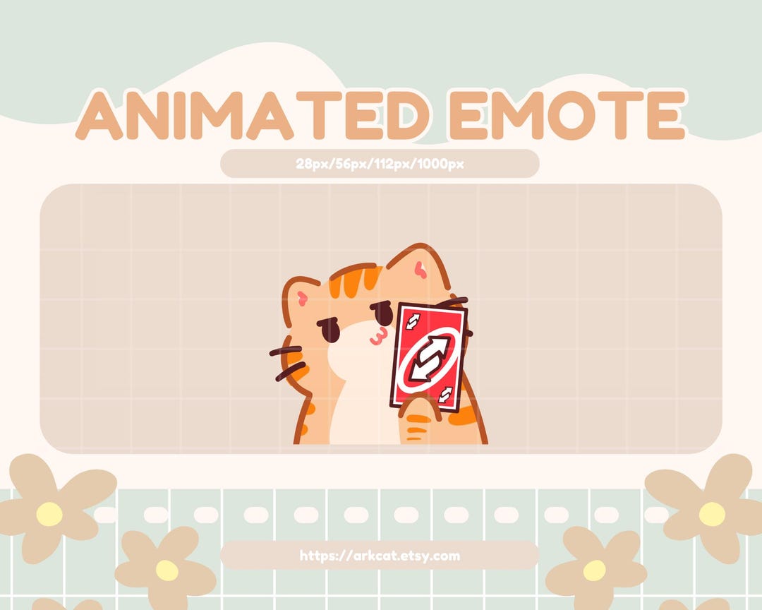 UNO Reverse Card Emote – Cute Orange Cat Holding UNO Reverse Card ...