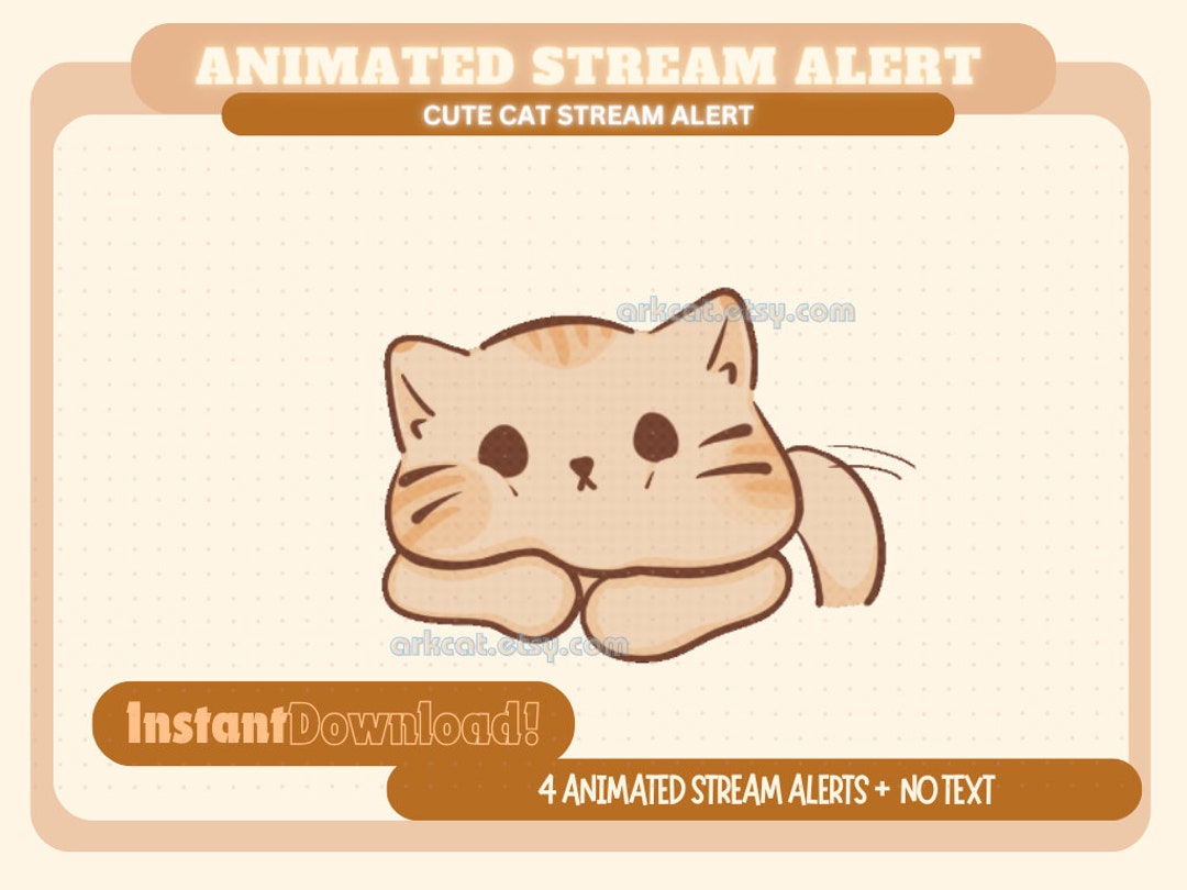 CUTE CAT STREAM Alert - Animated for Twitch/youtube/streamlab/obs ...