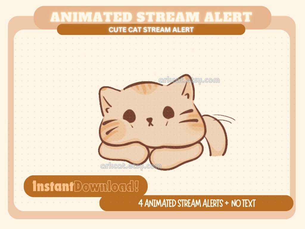 CUTE CAT STREAM Alert - Animated for Twitch/youtube/streamlab/obs ...