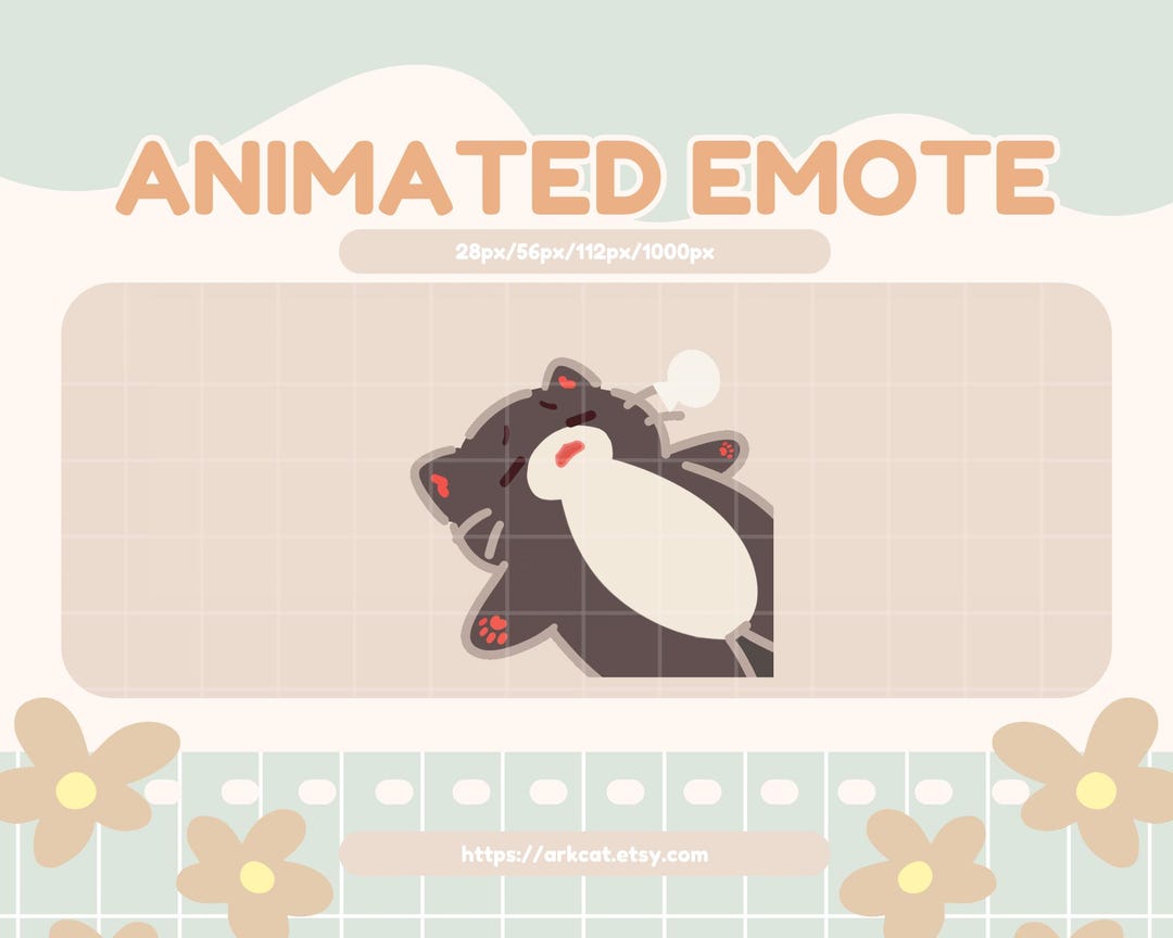 Exhausted and Tired Emote – Cute Tuxedo Cat Sighing Animated Emote for ...