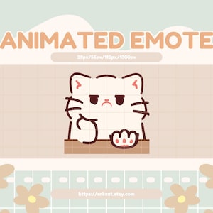 Animated Waiting Cat Emote: White Cat Twitch/discord Stream (GIF ...