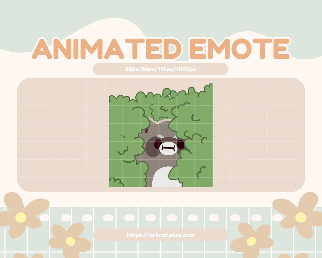 Hiding Animated Emote – Sneaky Raccoon in Bush Twitch Discord Stream ...