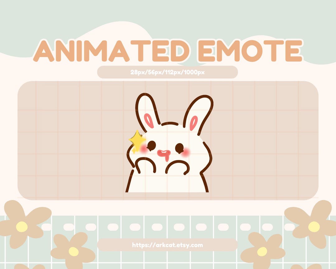 Yum Drooling Bunny Emote – Cute White Bunny in Awe With Drooling ...