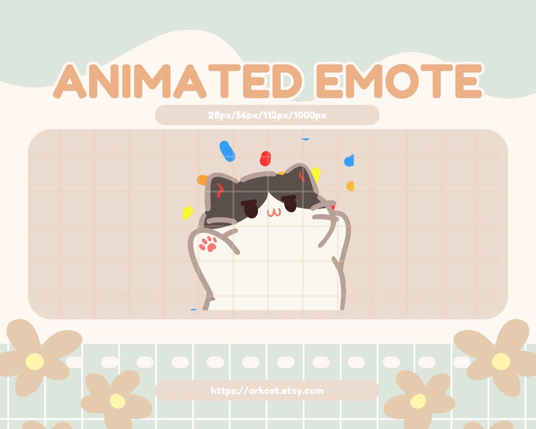 Animated Celebrate Cat Emote: Black & White Twitch/discord Stream (GIF ...