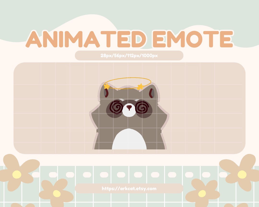 Animated Dizzy Raccoon Emote: Twitch, Discord, Youtube (GIF Digital ...