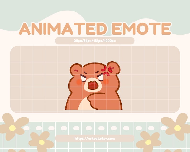 Super Angry Brown Bear Emote – Cute Bear With Red Anger Symbol for ...