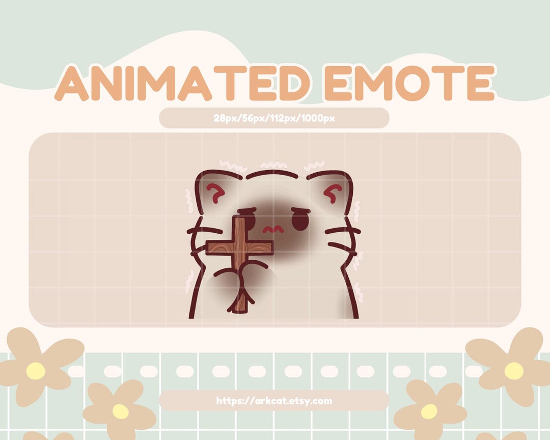 Siamese Cat Crucifix Animated Emote: Twitch, Discord, Youtube GIF - Etsy