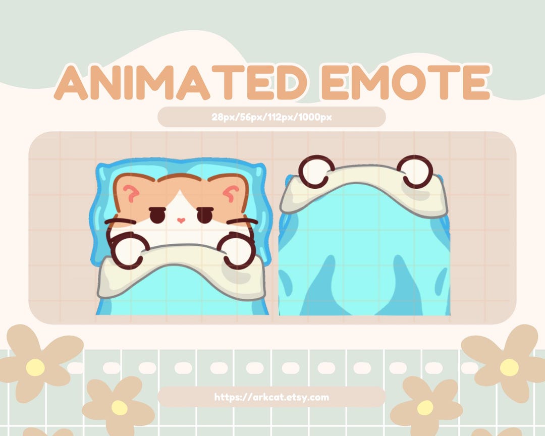 Animated Sleeping Cat Emote: Orange and White Kitten GIF (digital ...