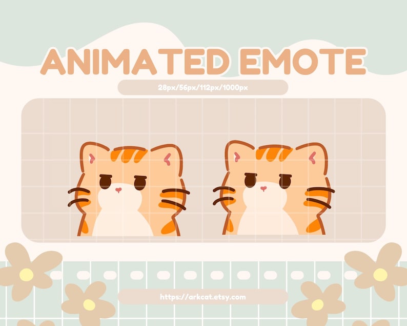 Orange Tabby Cat Headshake Animated Emote for Twitch, Discord, Youtube ...