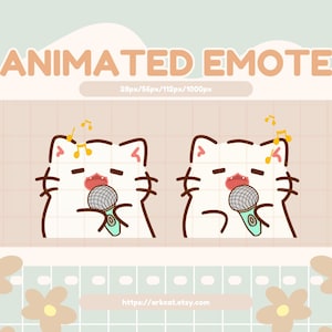 Singing White Cat Emote – Two Versions | Animated Emote for Twitch ...