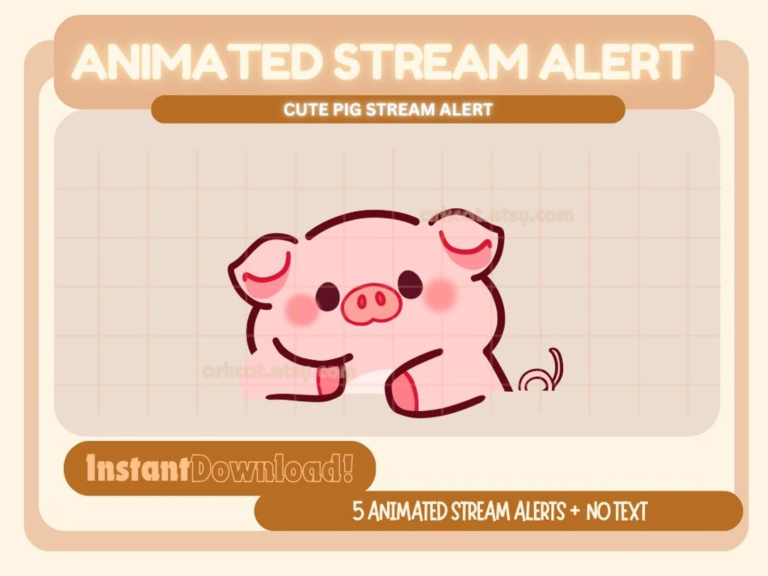 Pig Animated Stream Alerts | Twitch, Youtube (digital Download) - Etsy