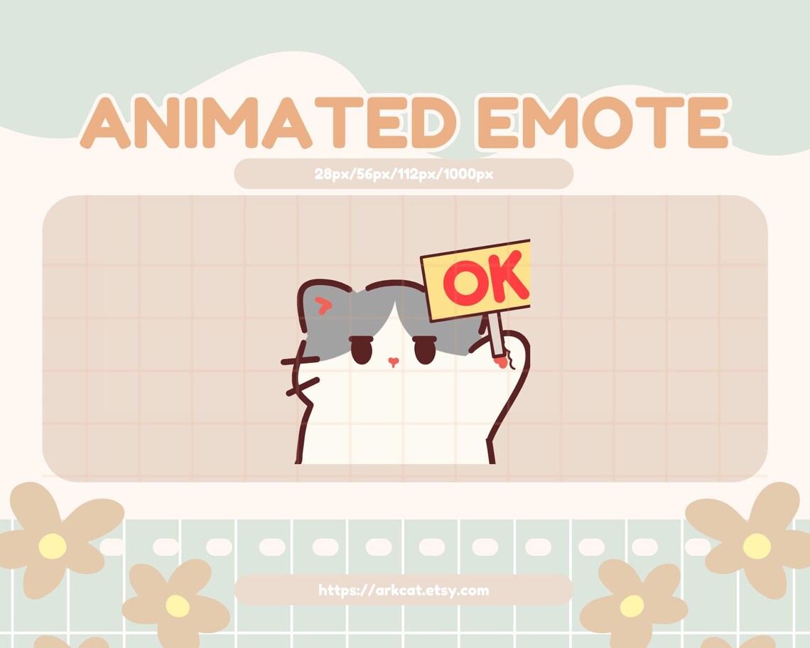 Okay Emote – Gray and White Cat Holding OK Sign for Twitch, Discord ...