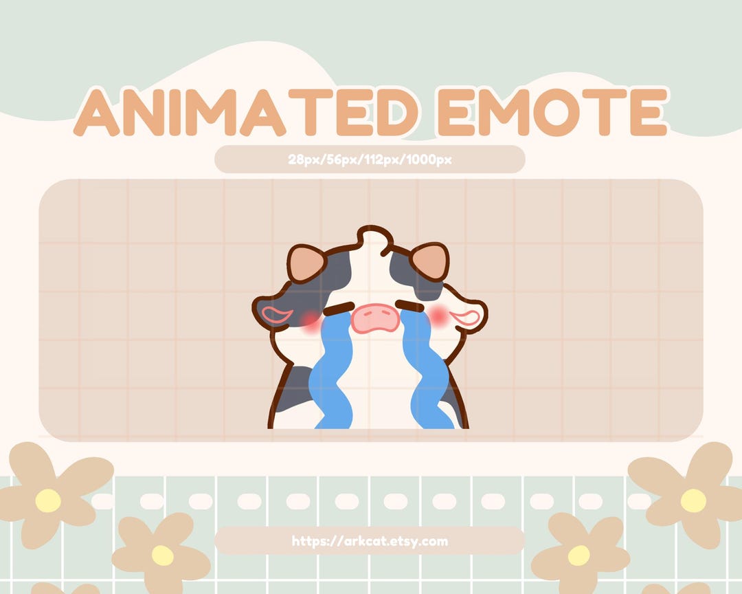 Crying Cow Emote – Cute Tearful Cow for Twitch, Discord, Youtube - Etsy