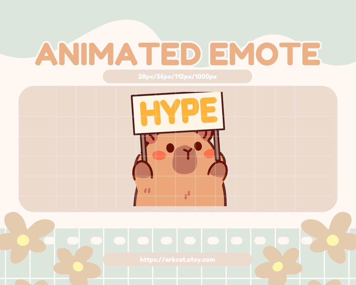 Animated Hype Capybara Emote: Cheering Stream Overlay (GIF Digital ...