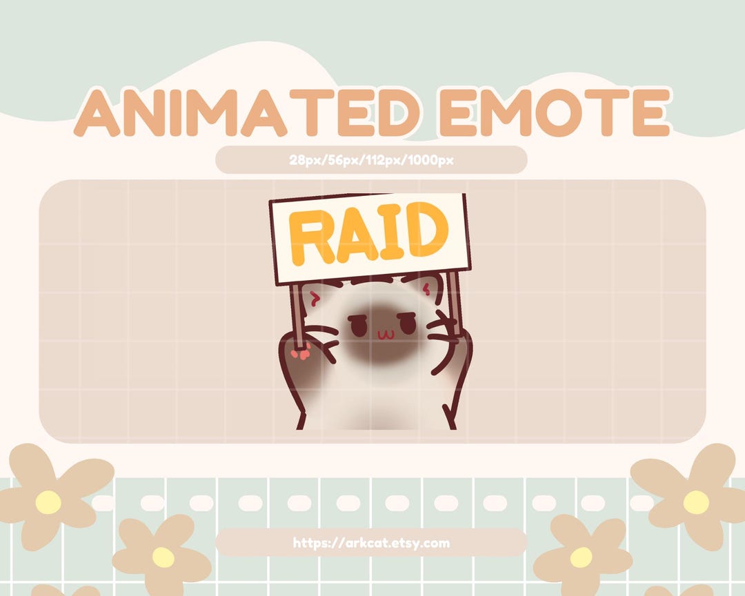 Siamese Cat Raid Animated Emote: Twitch, Discord, Youtube (digital ...