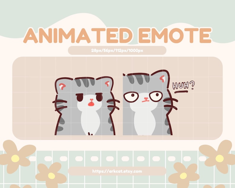 Huh Cat Animated Emote – Confused Gray Kitty for Twitch, Discord ...