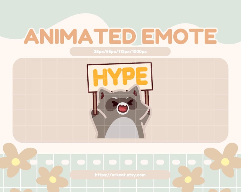 Animated Raccoon Hype Emote: Twitch, Discord, Youtube (GIF Digital ...