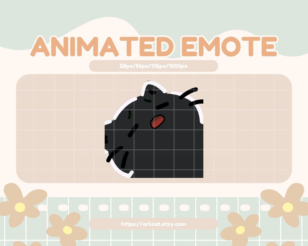 Animated Sigh Cat Emote: Tired Black Cat Twitch/discord Stream (GIF ...