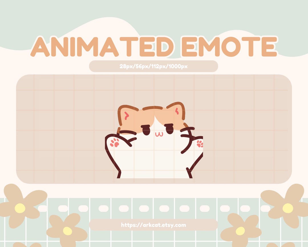 Happy Emote – Cute Orange White Cat Jumping in Joy Animated Emote for ...