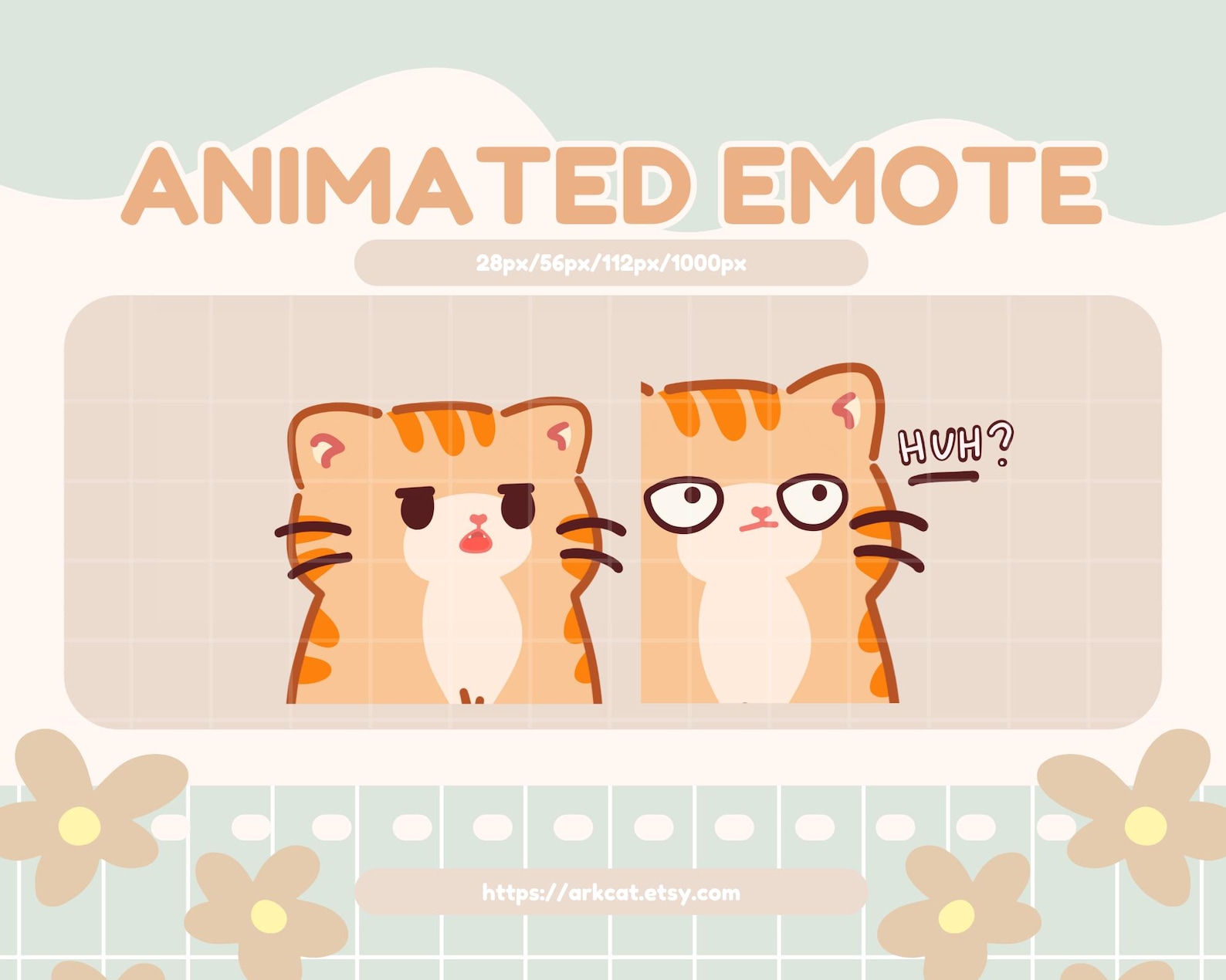 Animated Orange Cat Emote: Confused Reaction, Twitch/discord/youtube ...