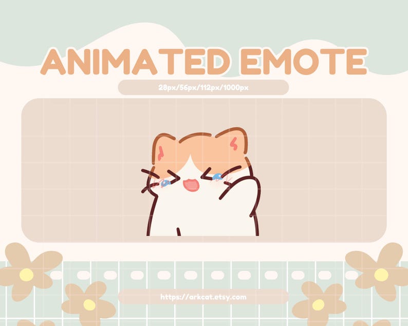 LAUGHING CAT Emote - Cute Orange and White Cat LOL Emote | Animated ...