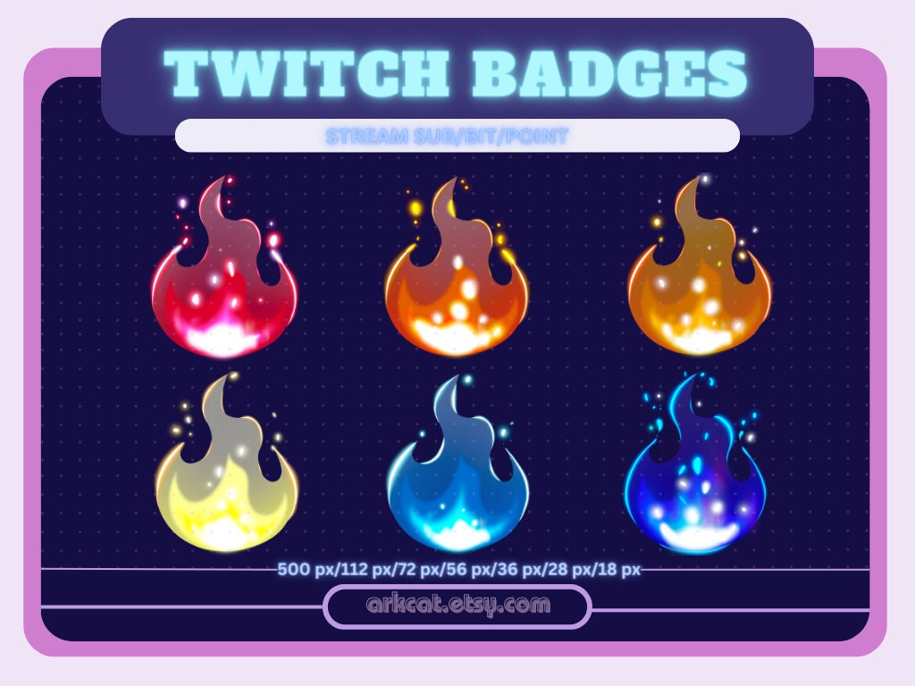 FIRE/FLAME Twitch Sub Badges / Bit Badges / Channel Points for ...