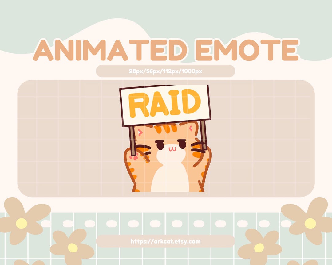 Animated Orange Tabby Cat Raid Emote: Twitch/discord (GIF Download - Etsy