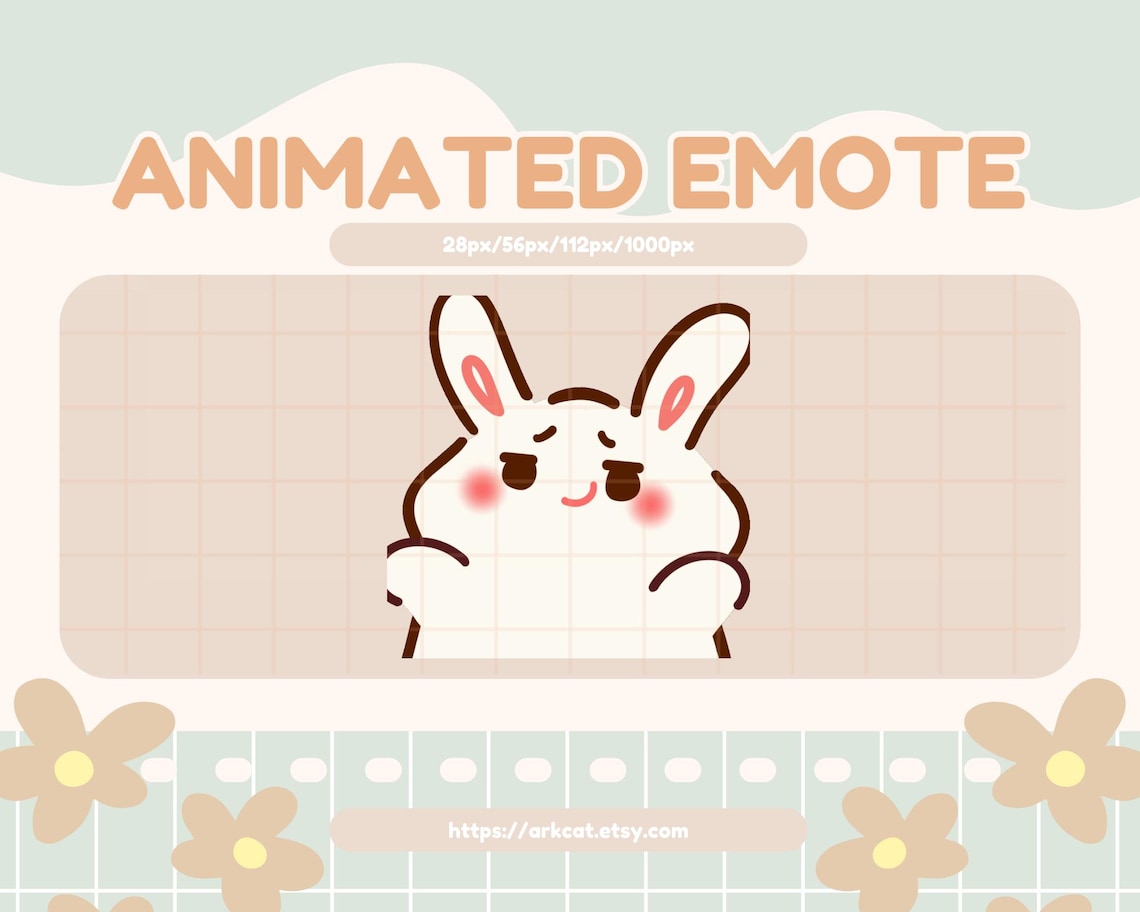 Shrug Smug Animated Emote – Cute White Bunny Shrugging With Smug Face ...